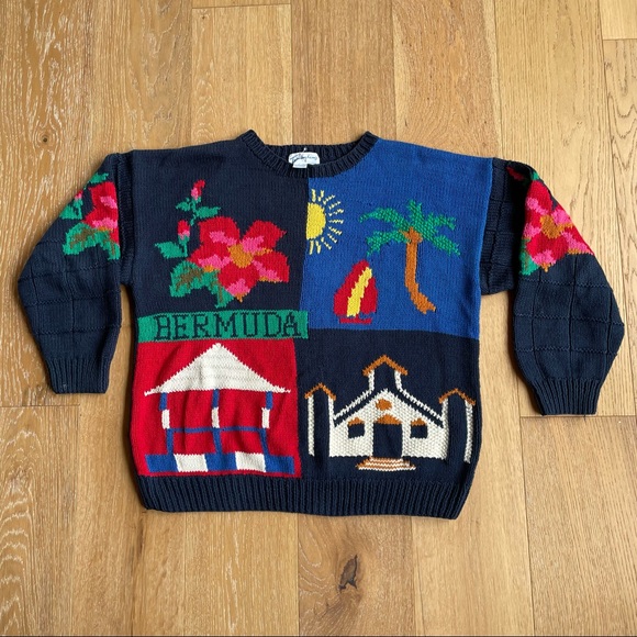 Vintage | Sweaters | Vintage Vibrant Bermuda Sweater | Poshmark
